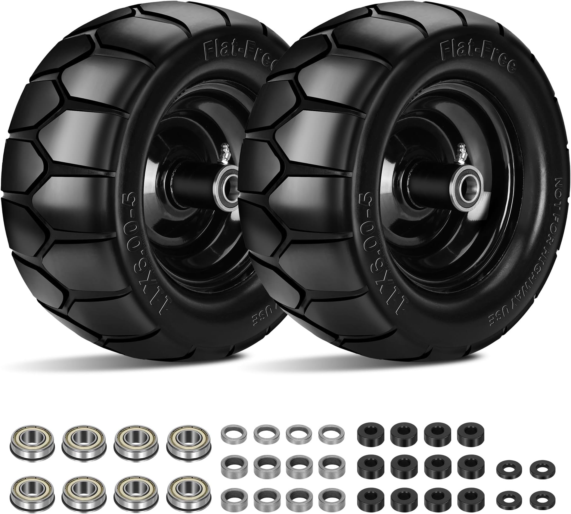 Amazon.com: 11x6.00-5 Flat Free Tire,2 Pack 11x6.00-5 Tires for Zero ...