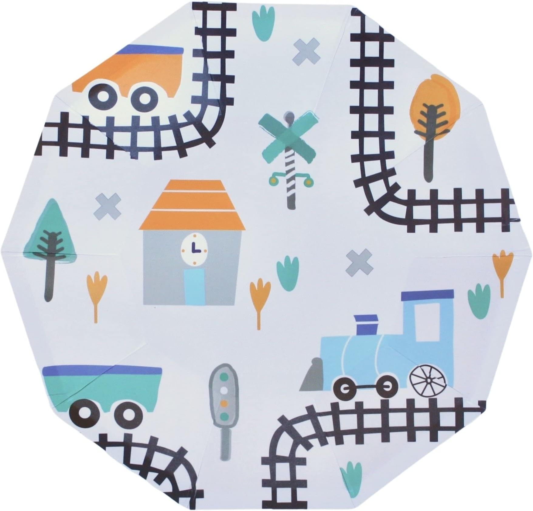 Amazon.com: Vintage Steam Train Party Plates (Pack of 8) | Train ...