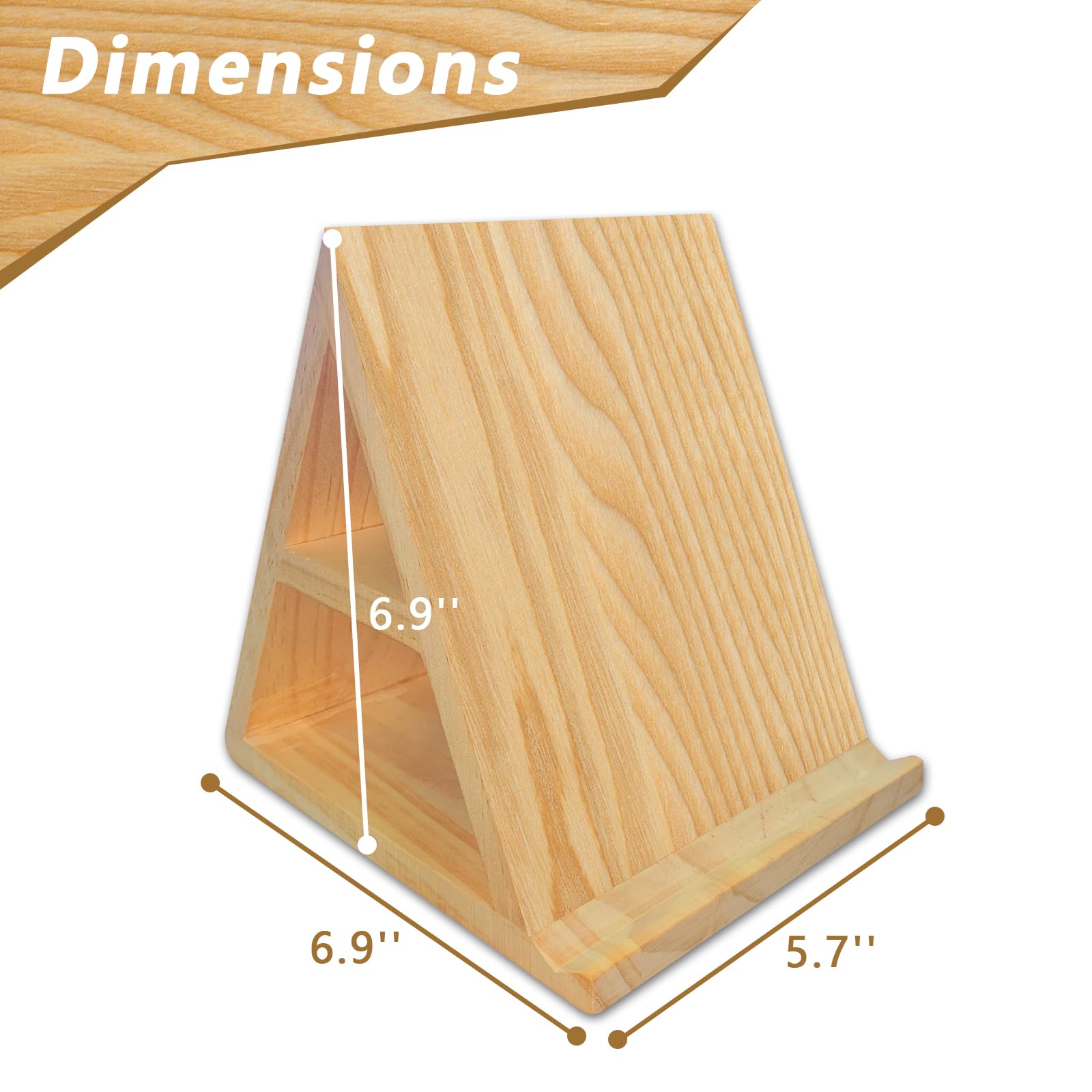 Snapklik.com : Book Stand Triangle Book Holder, Wood Short Mini Book ...