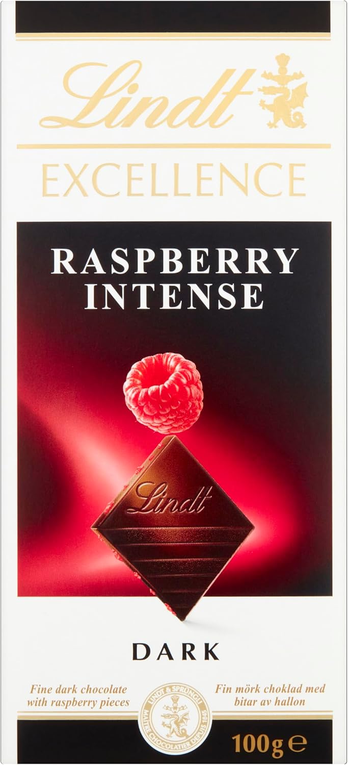 Lindt Excellence Dark Raspberry Chocolate Bar, 100g : Amazon.co.uk: Grocery