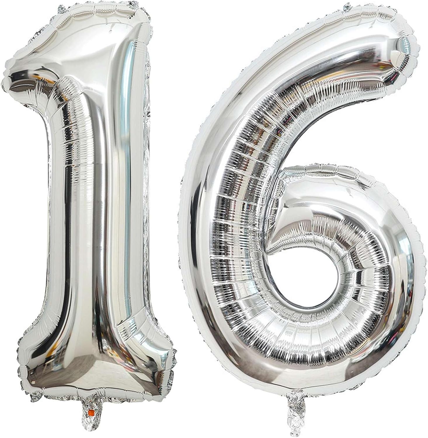 Amazon.com: 40 Inch Silver 16 Number Balloon 61 Large Size Jumbo Digit ...