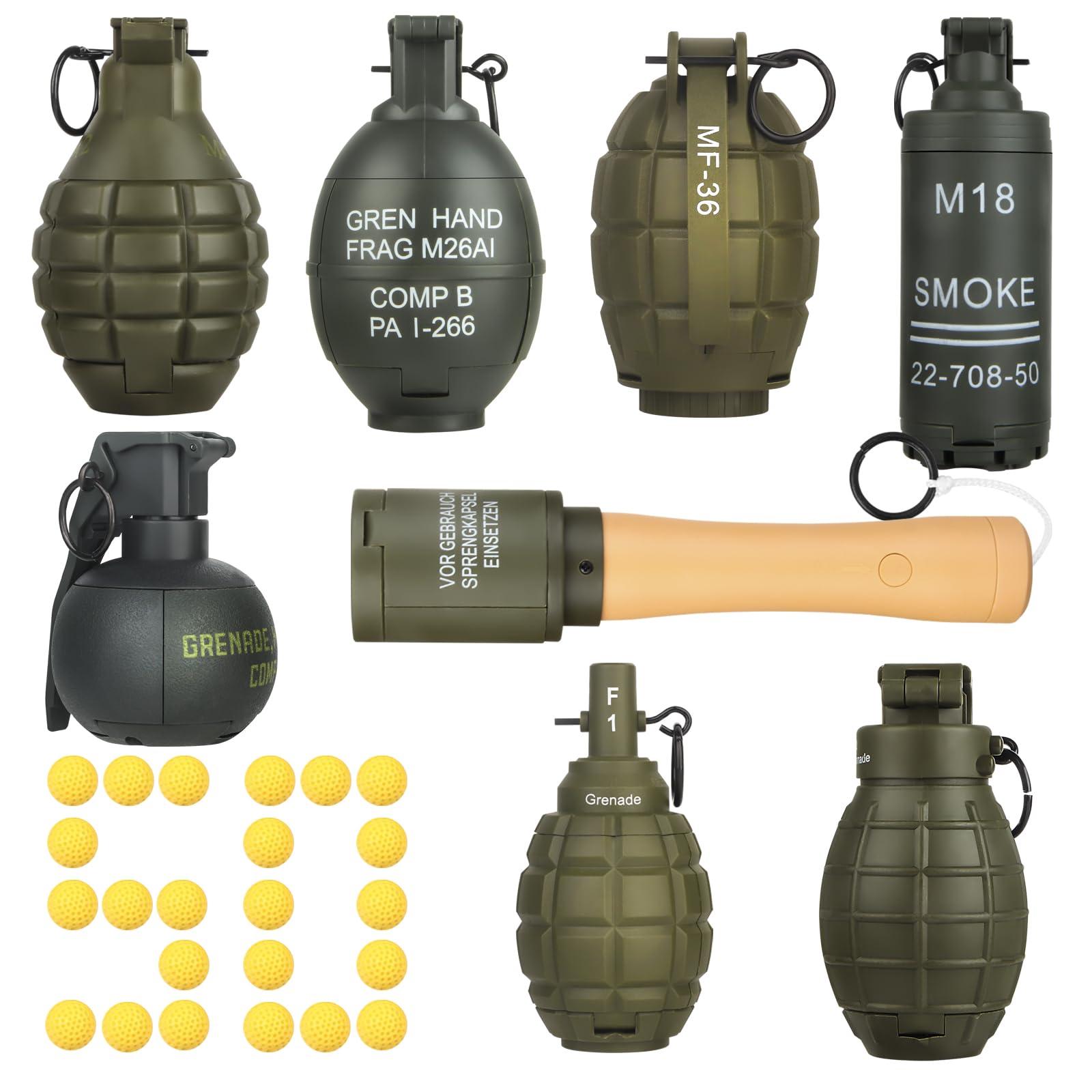 Amazon.com: Tactical Toy-Grenade for CS Battle Game,8Pcs Fall Resistant ...
