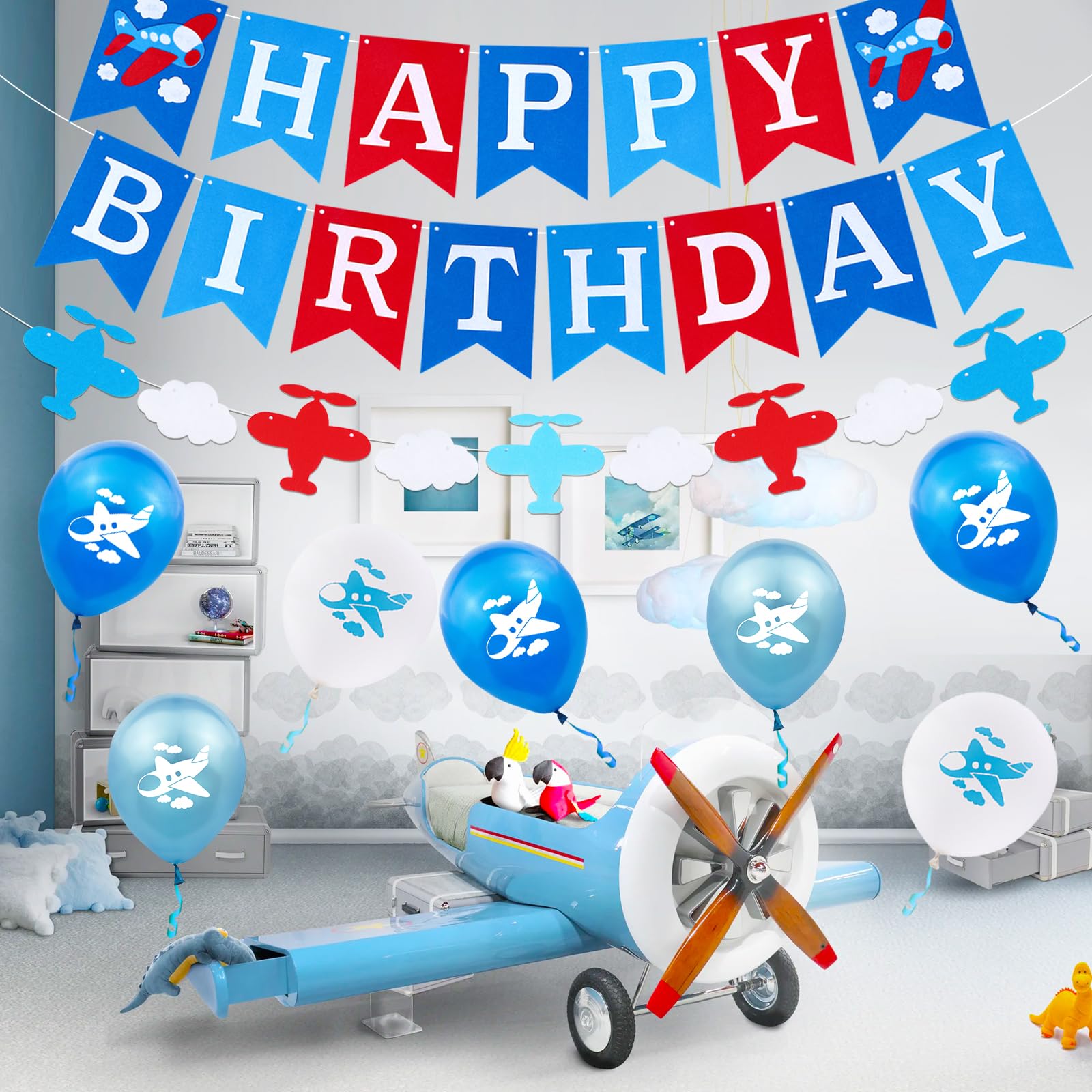 Vintage Airplane Birthday Party Supplies Vintage Blimp And Biplane