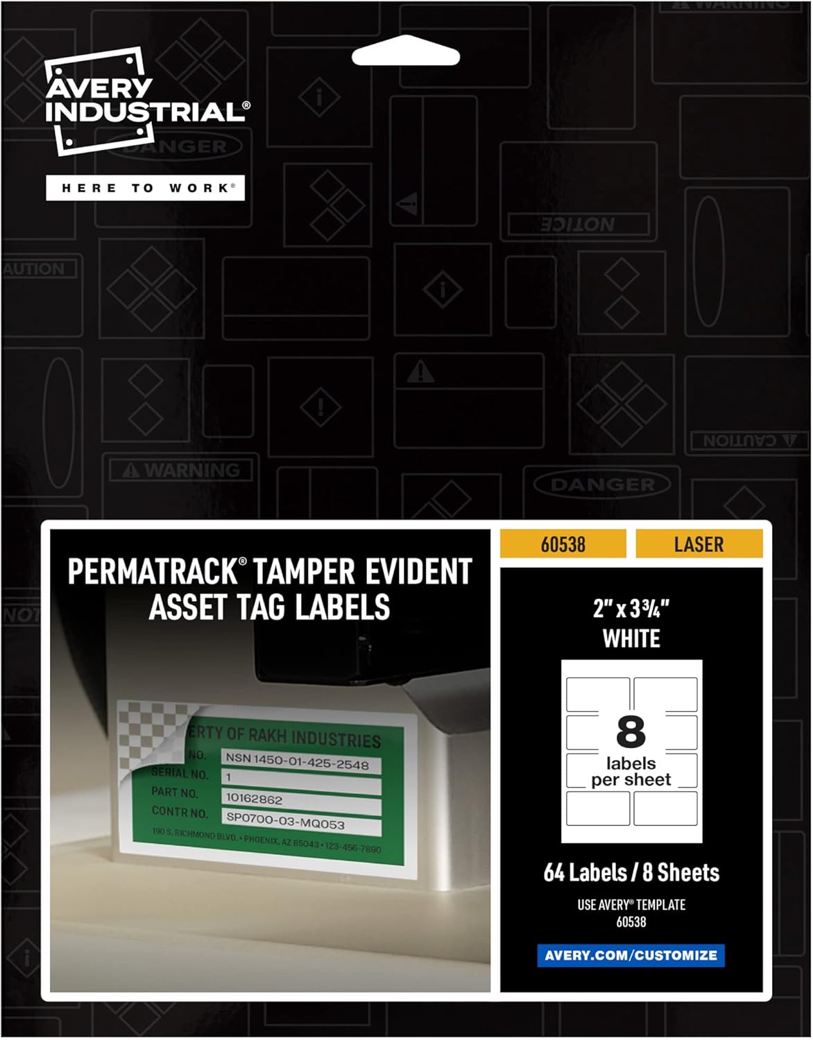 Amazon.com : Avery White Asset Tag Labels, 3-3/4" x 2", Tamper-Evident ...