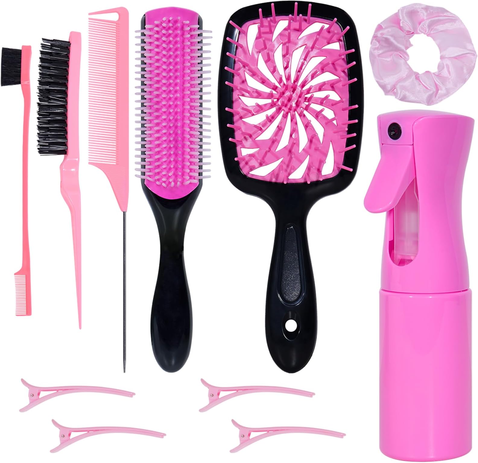 Amazon.com : Hair Brush Set Detangling Hair Brush 9-Row Cushion Nylon ...