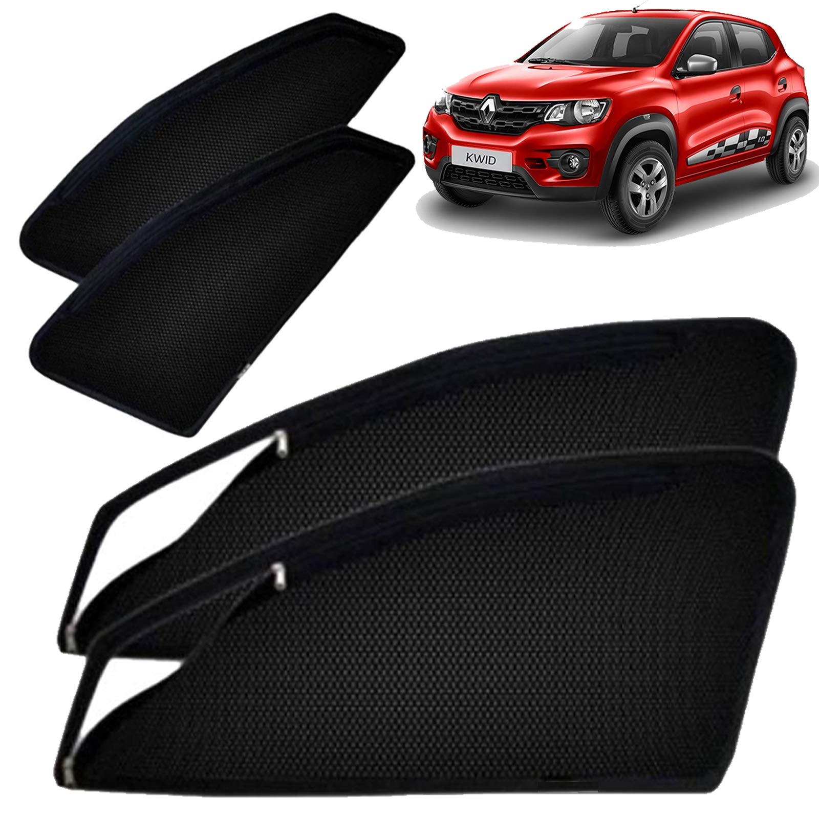 Autofact Magnetic Window Sunshades/Curtains for Renaults Kwid [Set of ...