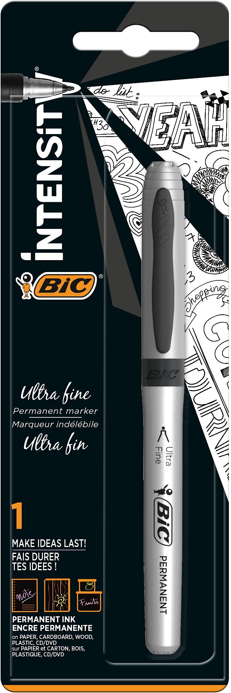 Bic Marker Permanentny Grip CD Czarny, black : Amazon.co.uk: Stationery ...