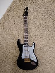 Amazon.com: Dselvgvu Wooden Miniature Electric Guitar with Stand and ...