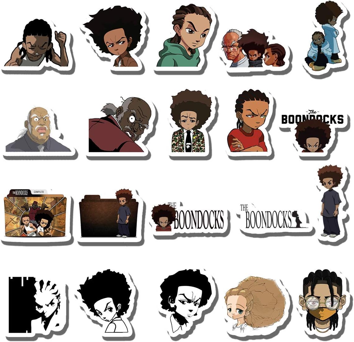 Amazon.com: 20 PCS Stickers Pack The Aesthetic Boondocks Vinyl Colorful ...