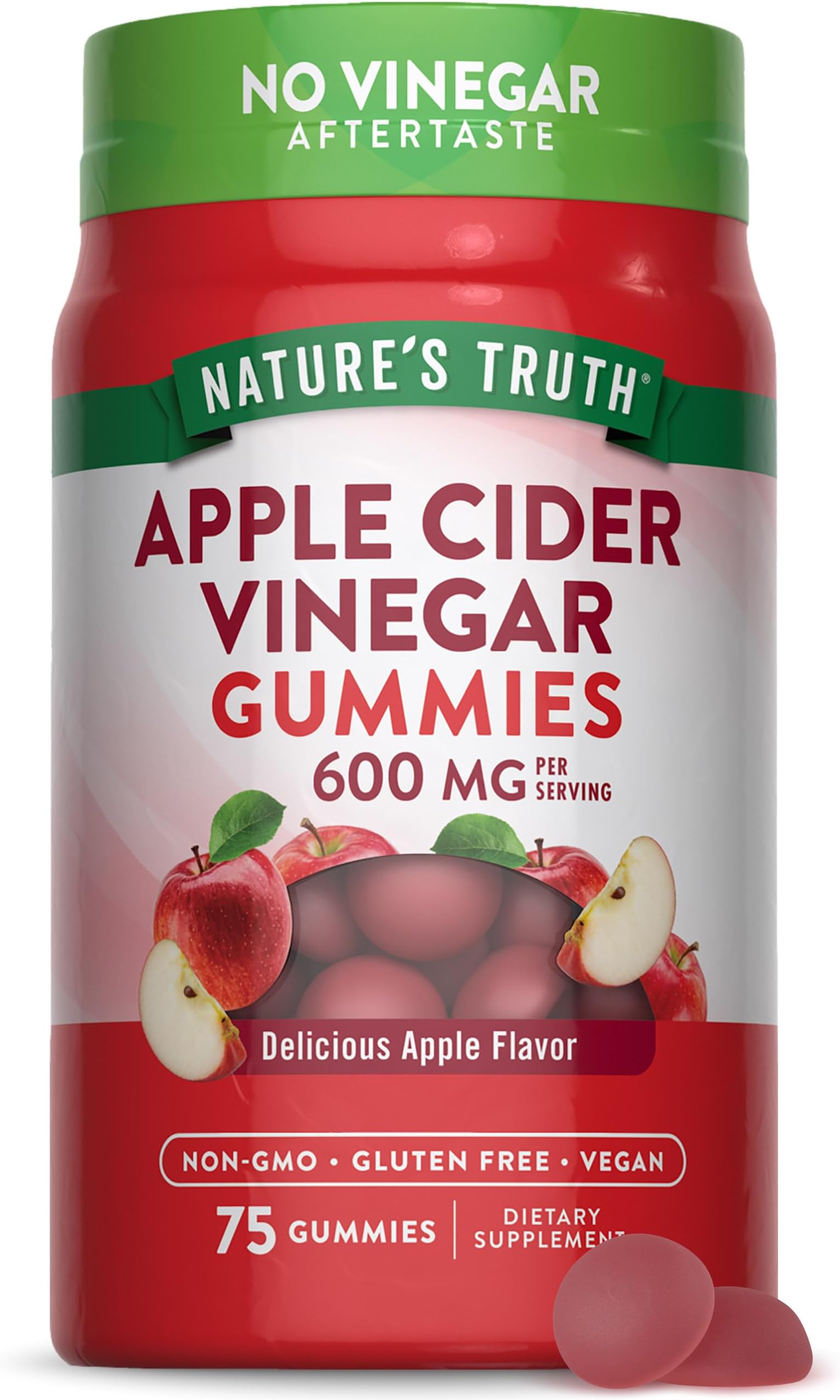 Amazon.com: Apple Cider Vinegar Gummies | 600 mg | 75 Gummies | Apple ...