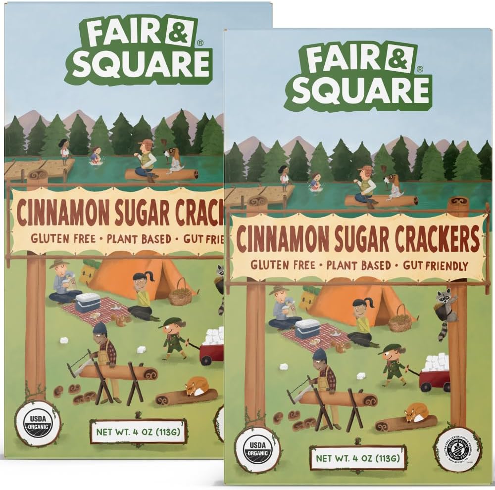Amazon.com : Fair & Square Gluten Free Cinnamon Sugar Graham Crackers ...
