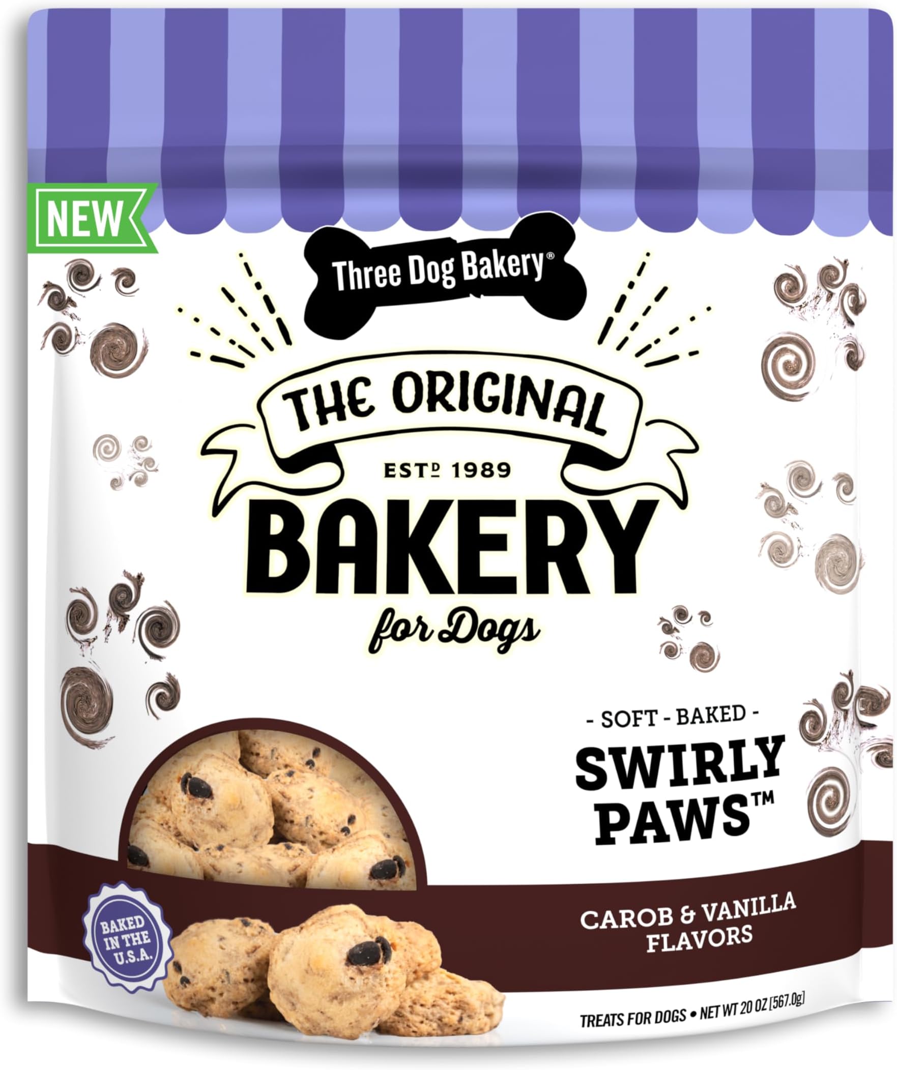 Amazon.com : Three Dog Bakery Classic Cremes Carob with Peanut Butter ...