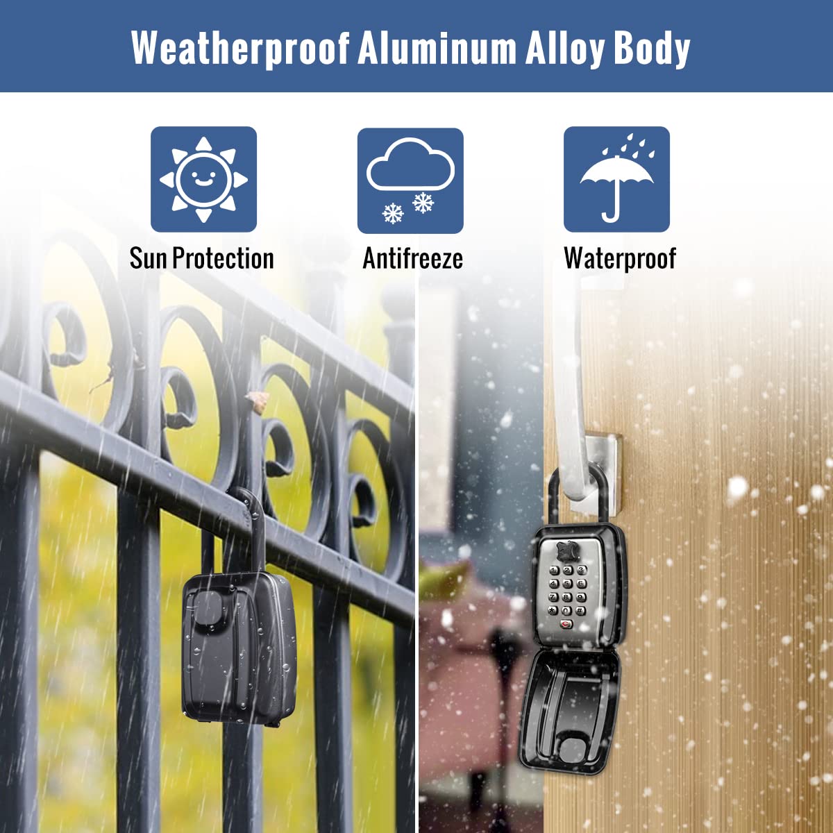 Snapklik.com : HUANLANG Key Lock Box For Outside, 12-Digit Combination ...