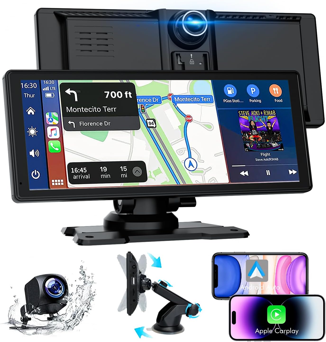 Vibefit Apple Carplay, 8.88" Car Play Screen for iPhone & Android with ...