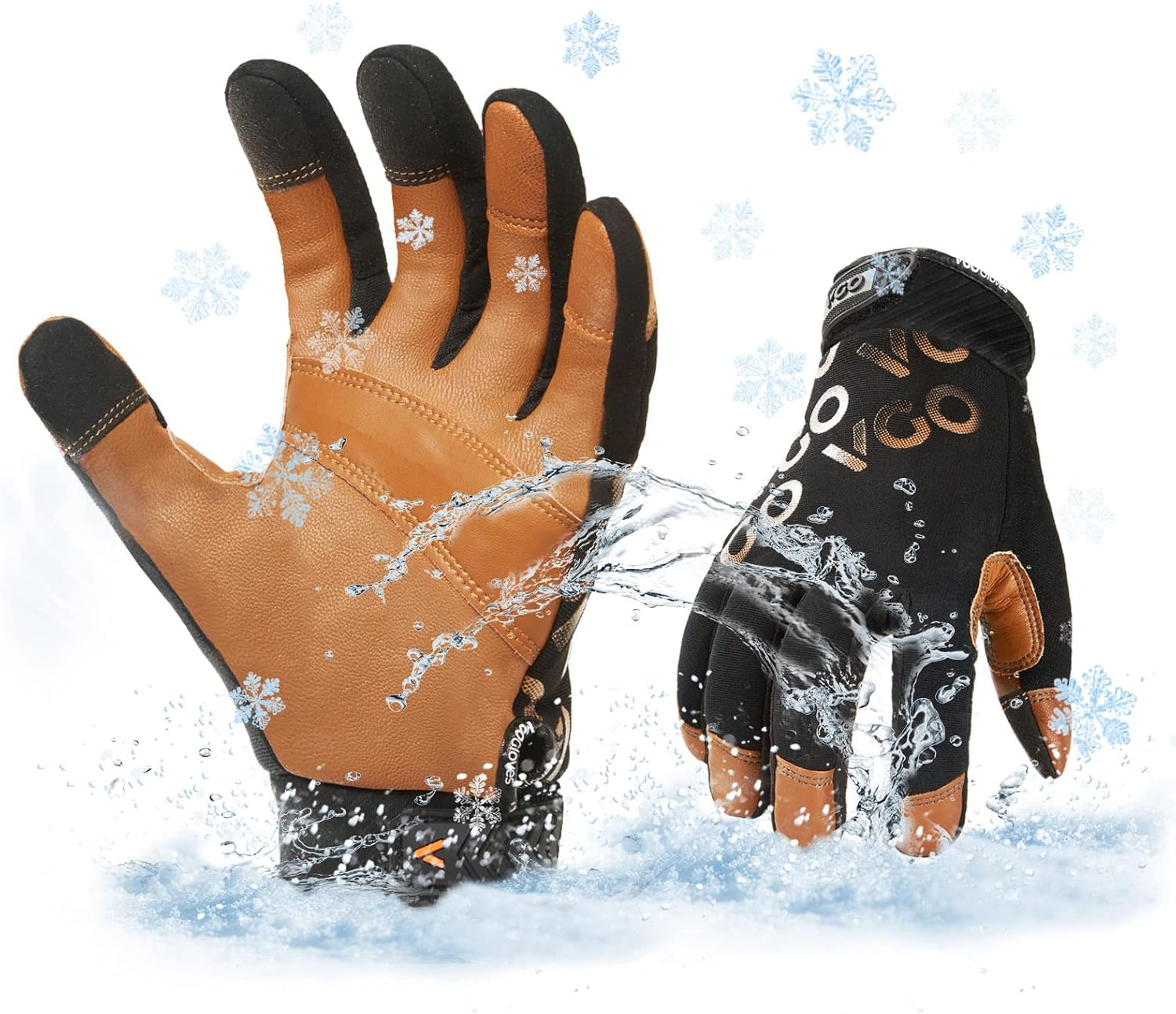 Vgo 1Pair -20℃/-4°F Winter Mechanic Gloves,Cold Weather Waterproof Medium Duty Safety Work ...