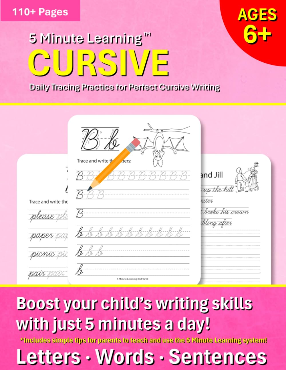 5 Minute Learning CURSIVE: Daily Tracing Practice for Perfect Cursive ...