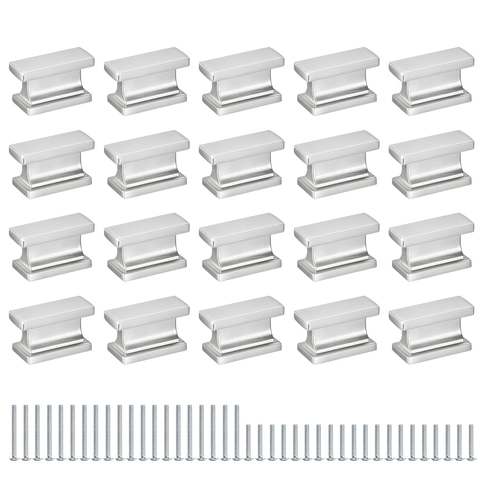 uxcell 20 Pack Cabinet Knobs, Single Hole Cabinet Handles Rectangle ...