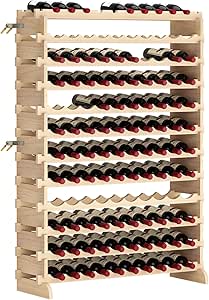 soges 120 Bottle Wine Rack, 12-Tier Stackable Wine Storage Rack, Wine ...
