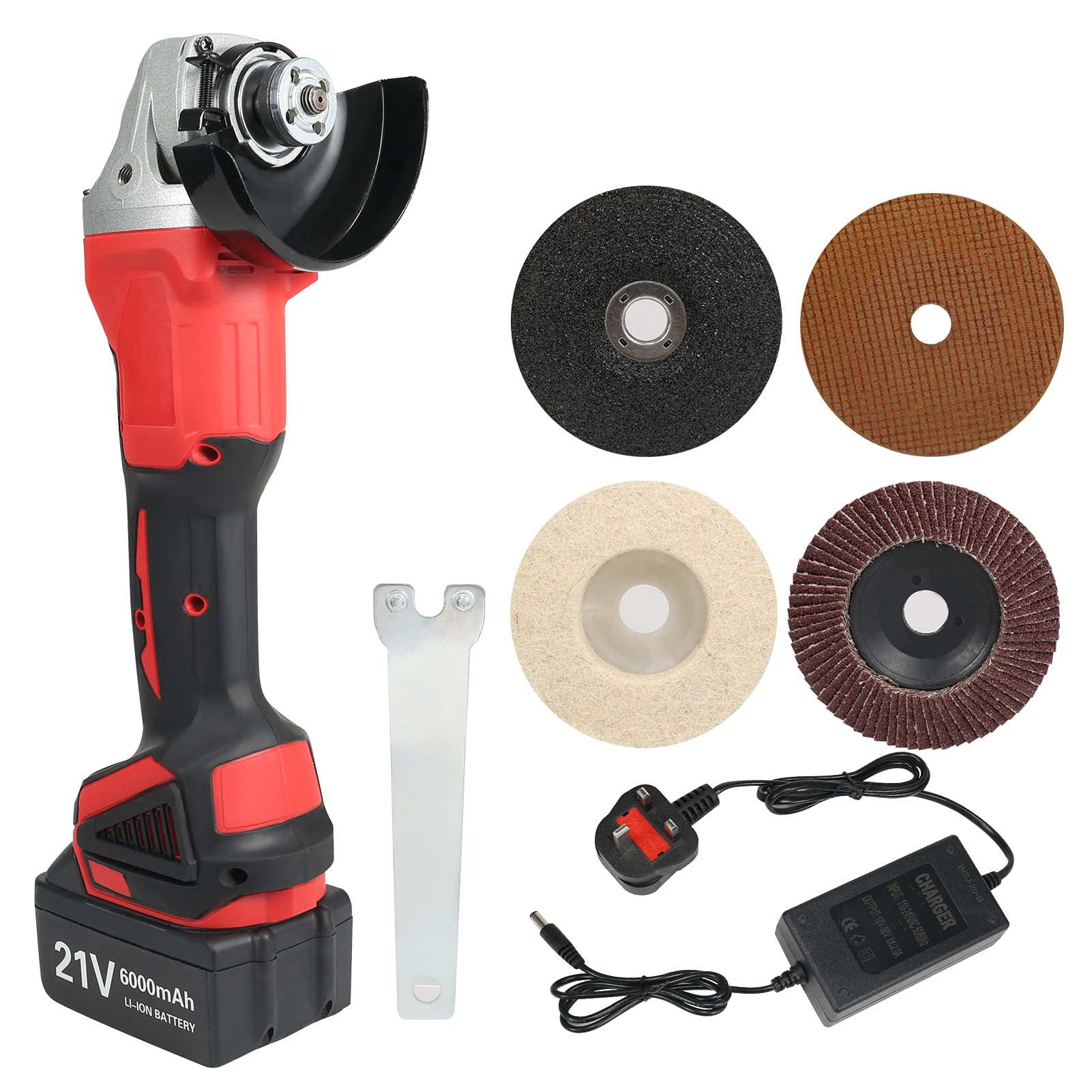 Wfcc 21v 110 Mm Cordless Angle Grinder Brushless Motor Angle ...