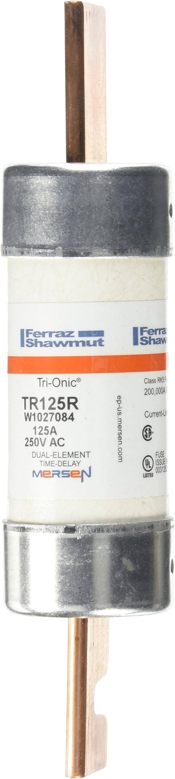 Mersen TR-R Tri-Onic Time-Delay/Class RK5 Fuse, 250VAC/250VDC, 200kA AC ...