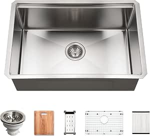 Houzer 26 inch Novus Stainless Steel Undermount Single Bowl Workstation ...
