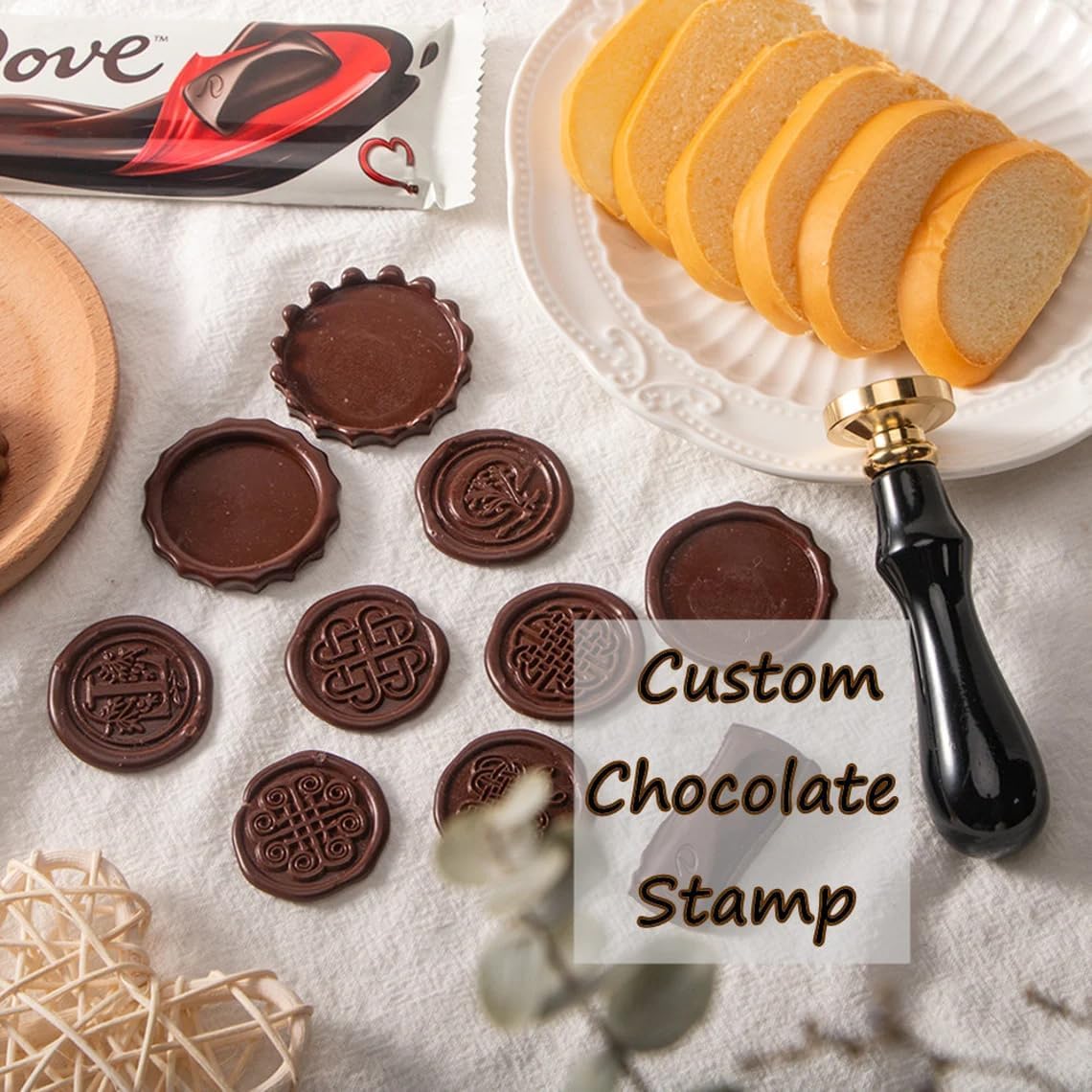Amazon.com: Custom Chocolate Stamp - Logo Branding, Wedding & Birthday ...