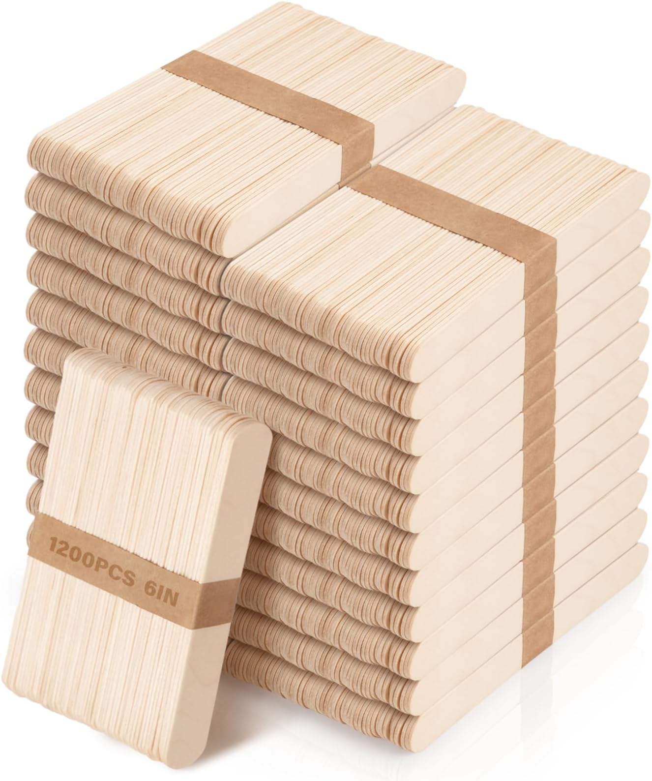 Amazon.com: 2000 pcs Jumbo Wooden Craft Sticks Pack - Bulk Popsicle ...