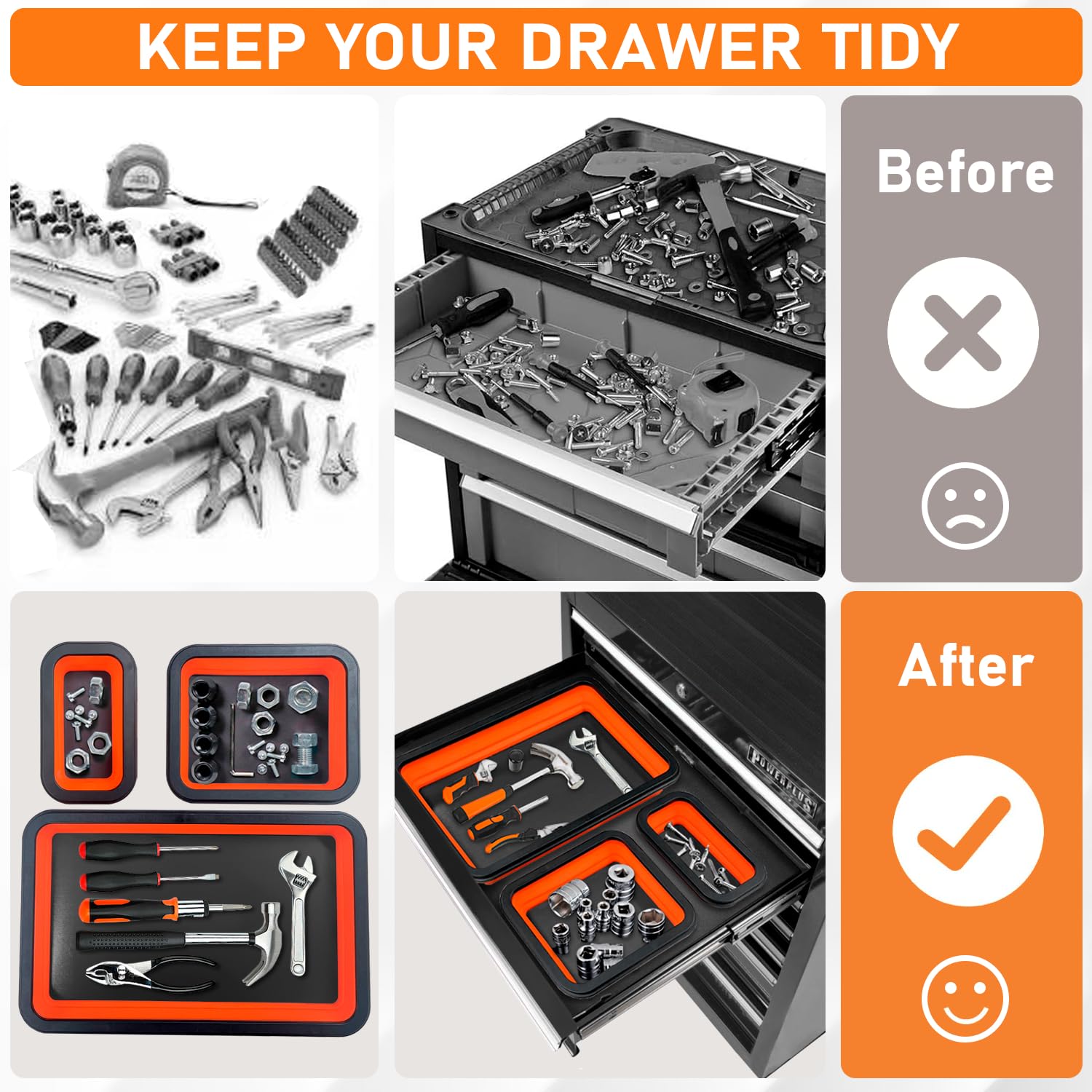 Snapklik.com : Collapsible Magnetic Parts Tray Set, 3 Different Size ...