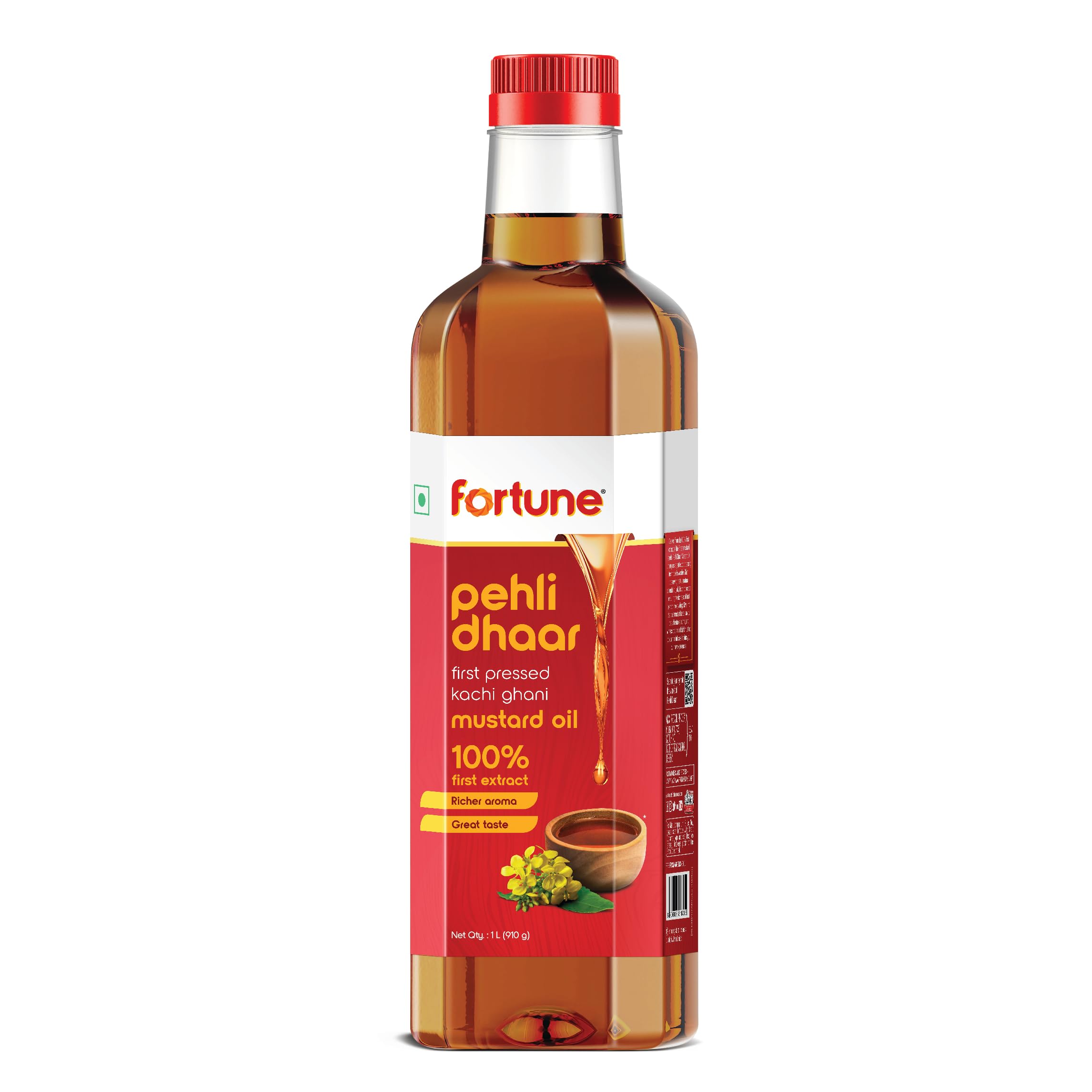Fortune Pehli Dhaar First Pressed Kachi Ghani Mustard Oil 1 L : Amazon ...