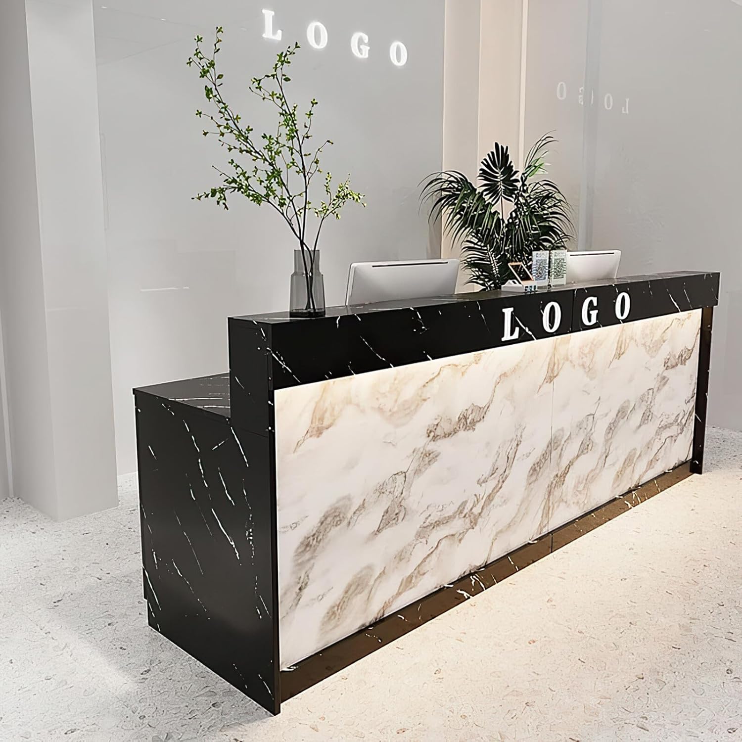 Amazon.com: Huariifowm Modern Reception Counter, Office Reception Stand ...