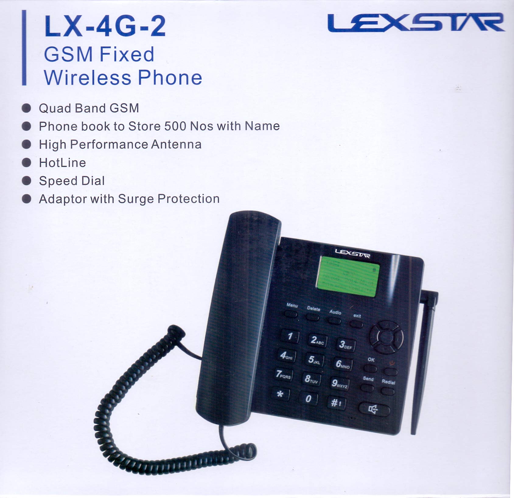 Lexstar LX-4G-2 GSM Fixed Wireless Phone with Recording (Jio Not ...