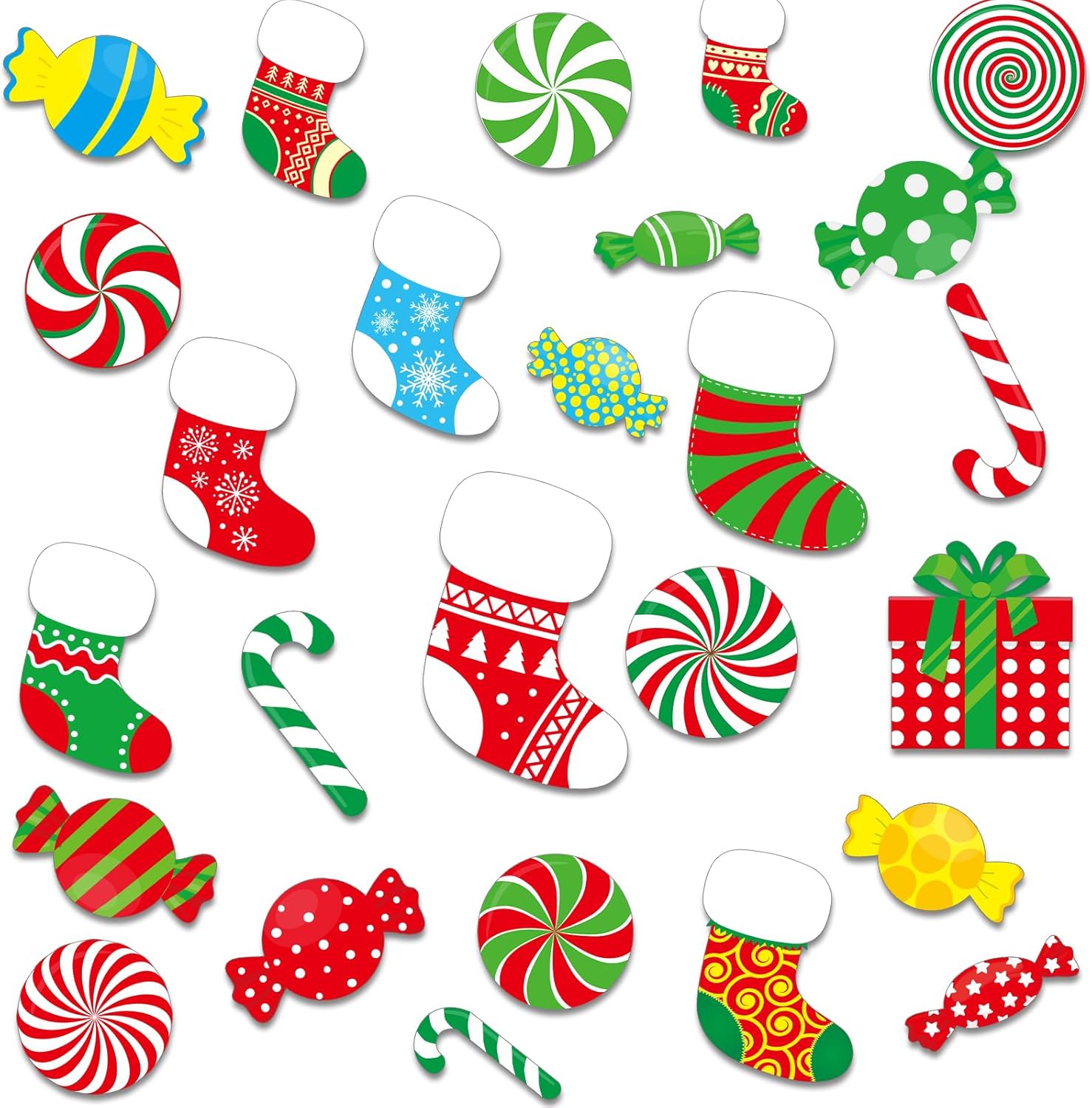 Amazon.com: 76 Pcs Christmas Cutouts Christmas Decorations Candy ...