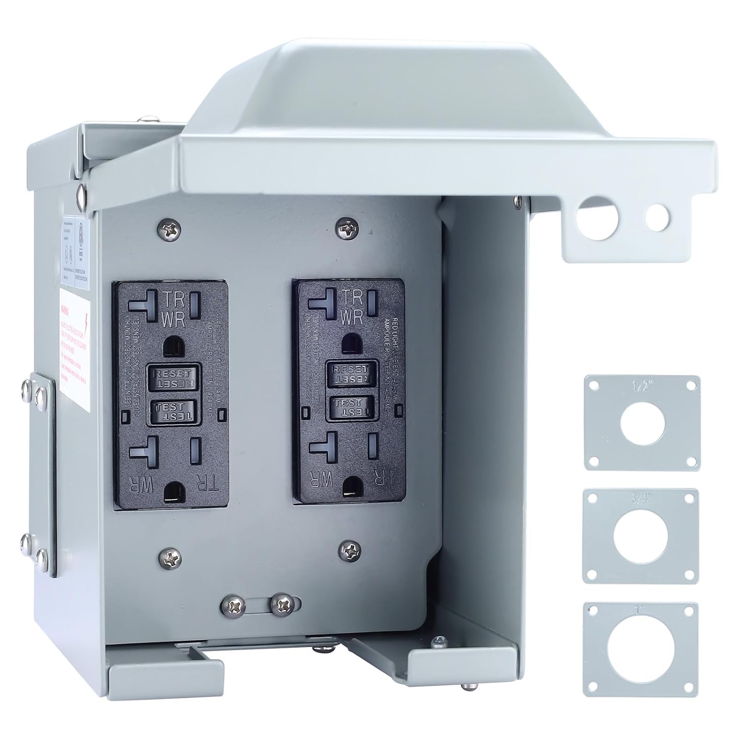RealPlus Outdoor Electrical Outlet Box, Dual 20 AMP WRTR GFCI ...
