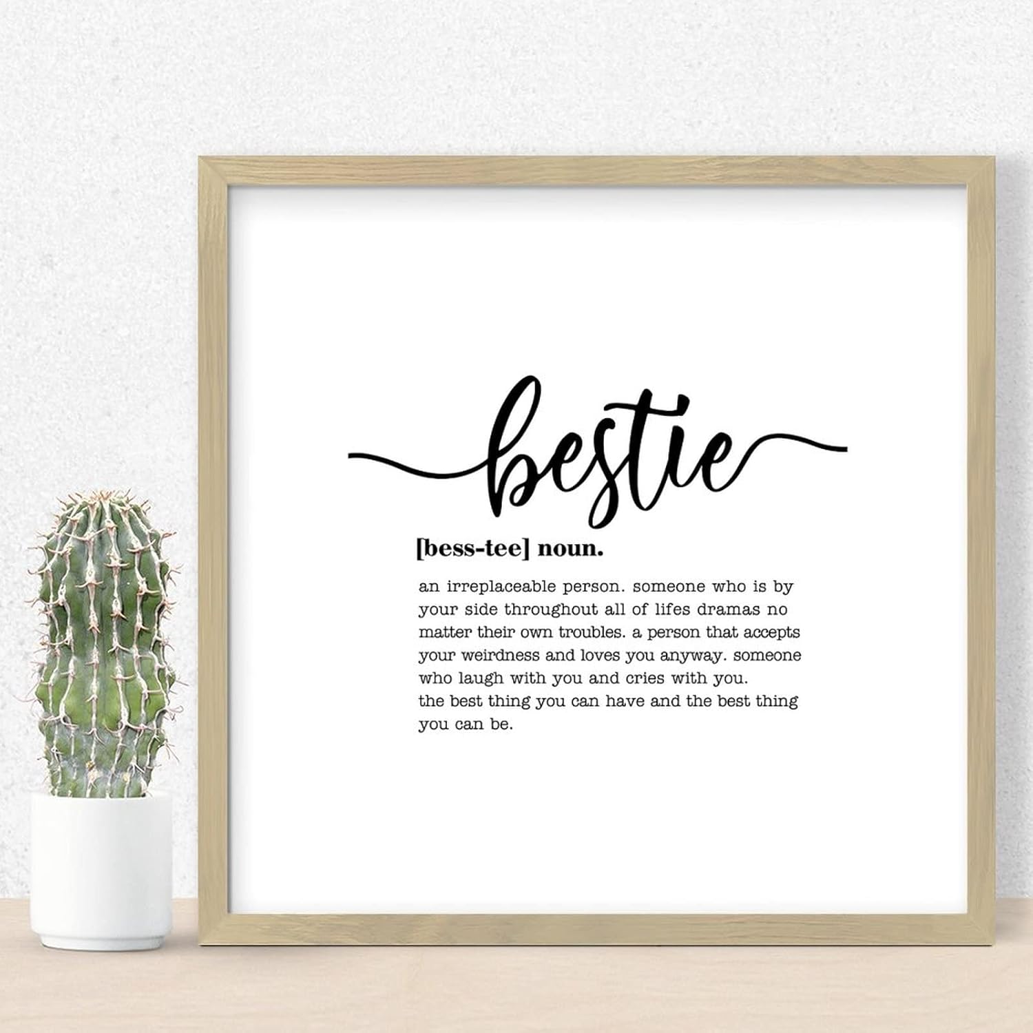 Amazon.com: Bestie Noun Definition Wood Framed Sign Wall Art Motto ...
