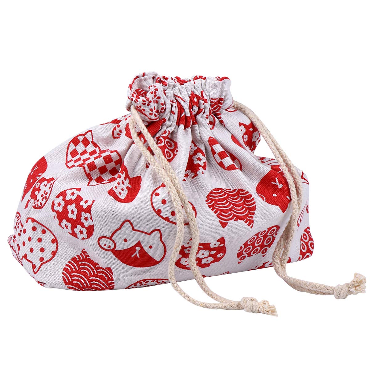 Amazon.com: TOYANDONA Bento Box Drawstring Lunch Bag Double-Layer ...