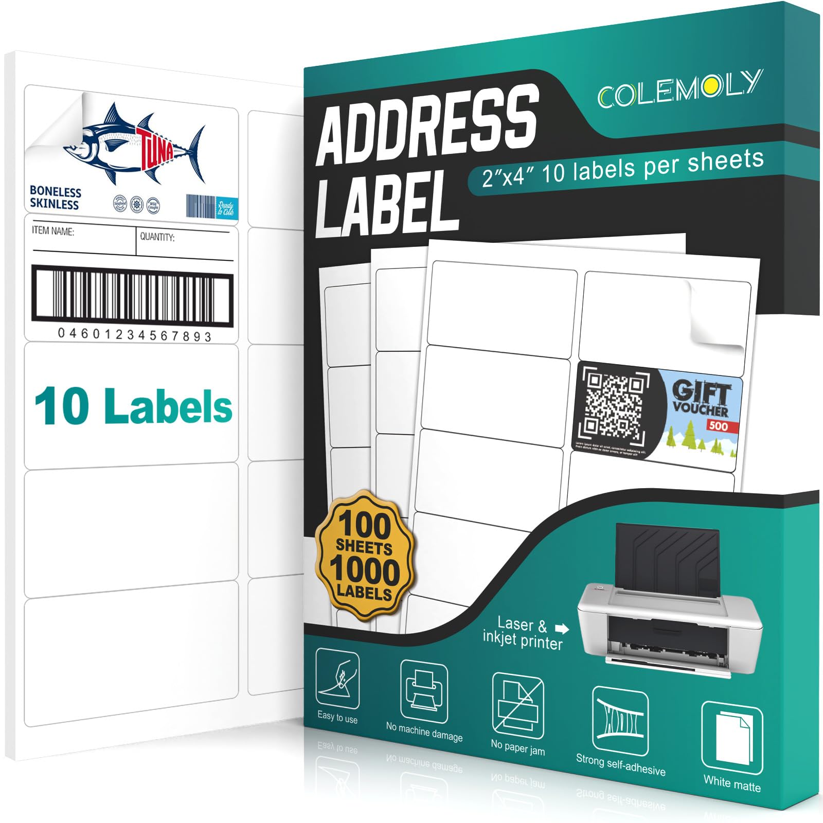 Snapklik.com : 2x4 Labels Sticker Paper - 1000 Address Labels