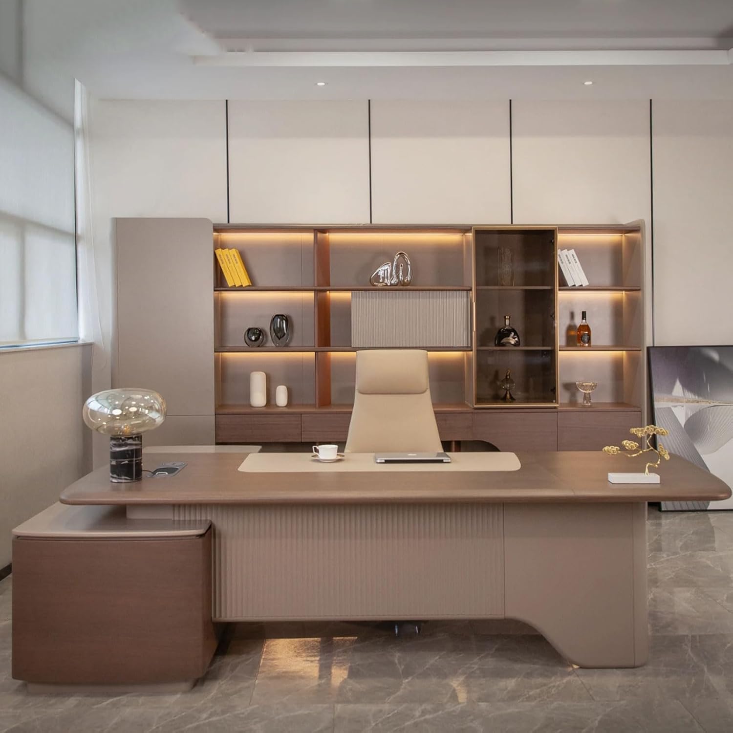 Amazon.com: DLCQIJI Large L Shaped Computer Desk, Wood Metal L Shape ...