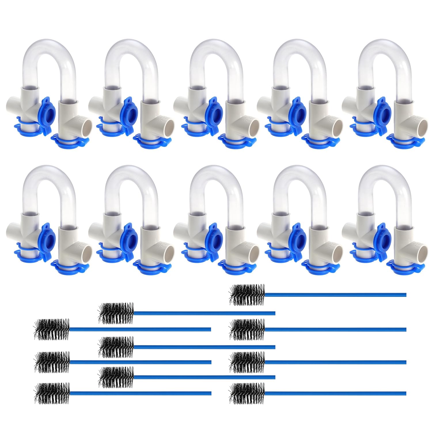 10Pack 3/4" Standard Condensate Trap with 16" Cleaning Brush PVC ...
