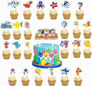Cartoon Cake topper 25Pcs Cake Decorations Cupcake Toppers Birthday ...