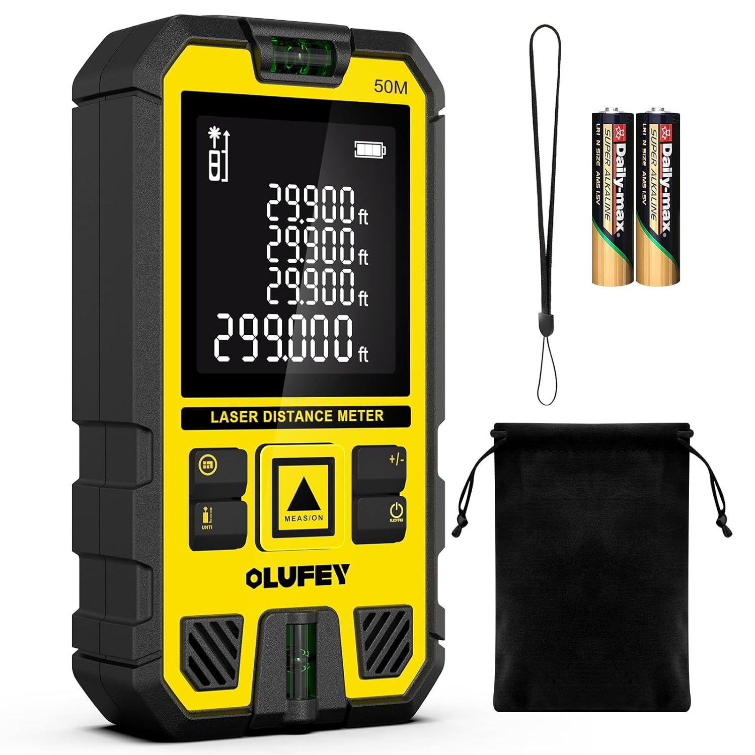 OLUFEY Laser Measure,Laser Distance Meter Device IP54 Portable Digital ...