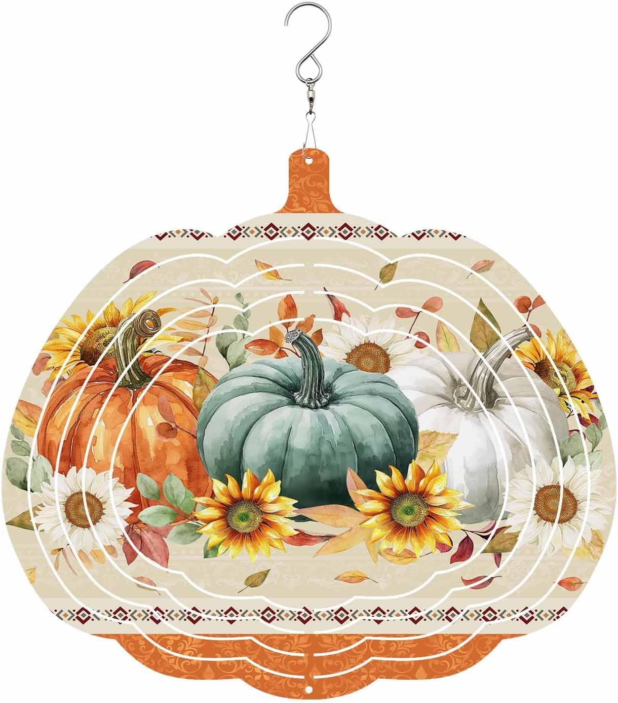 Amazon.com: Fall Wind Spinners for Yard and Garden Boho Pumpkin Leaves ...
