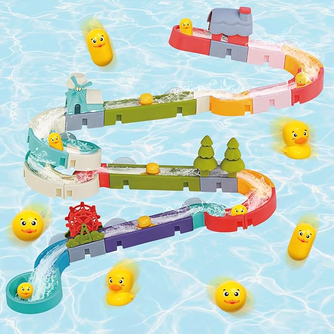 Amazon.com: Aprilwolf Duck Slide Bath Toys for Kids Ages 4-8, Wall ...