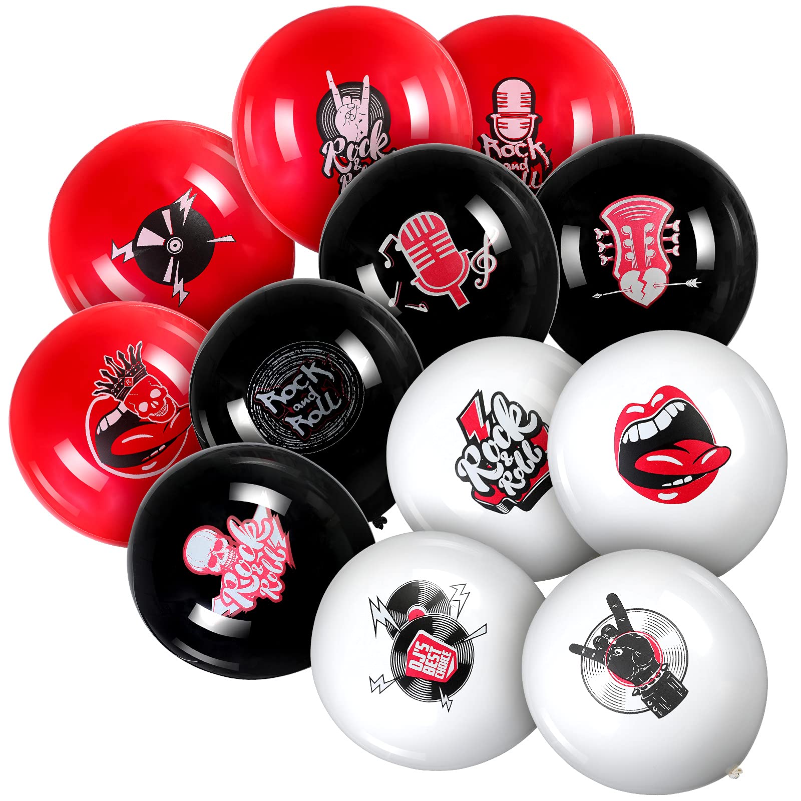 Buy 60 Pieces Rock and Roll Balloons for Music Theme Party Latex ...