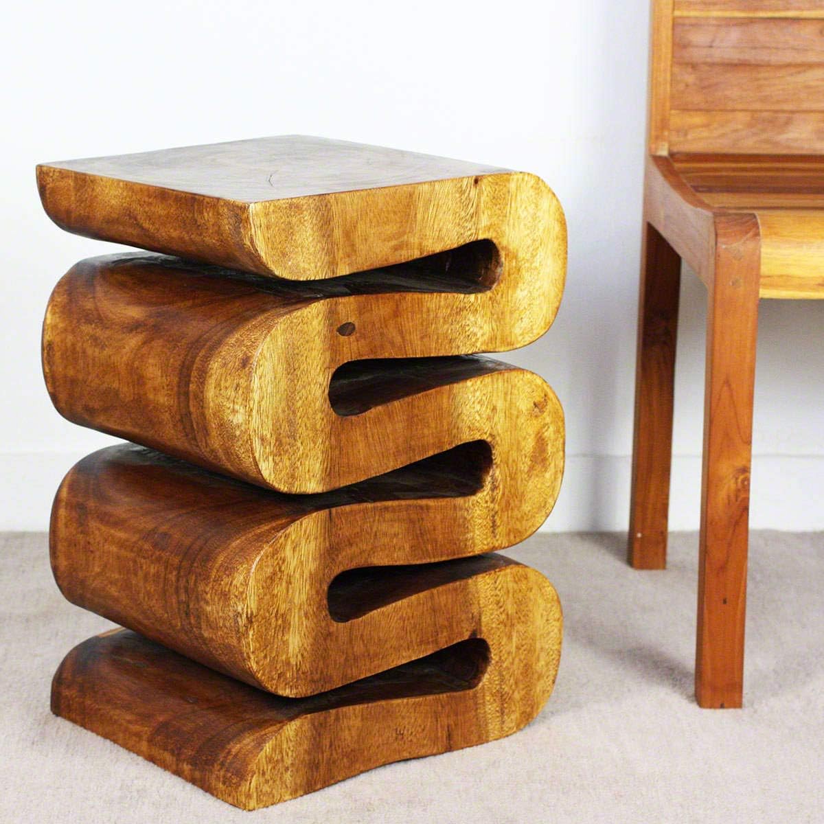 Amazon.com: Haussmann® Wood Wave Verve Accent Snake Table 12x14x20 in H ...