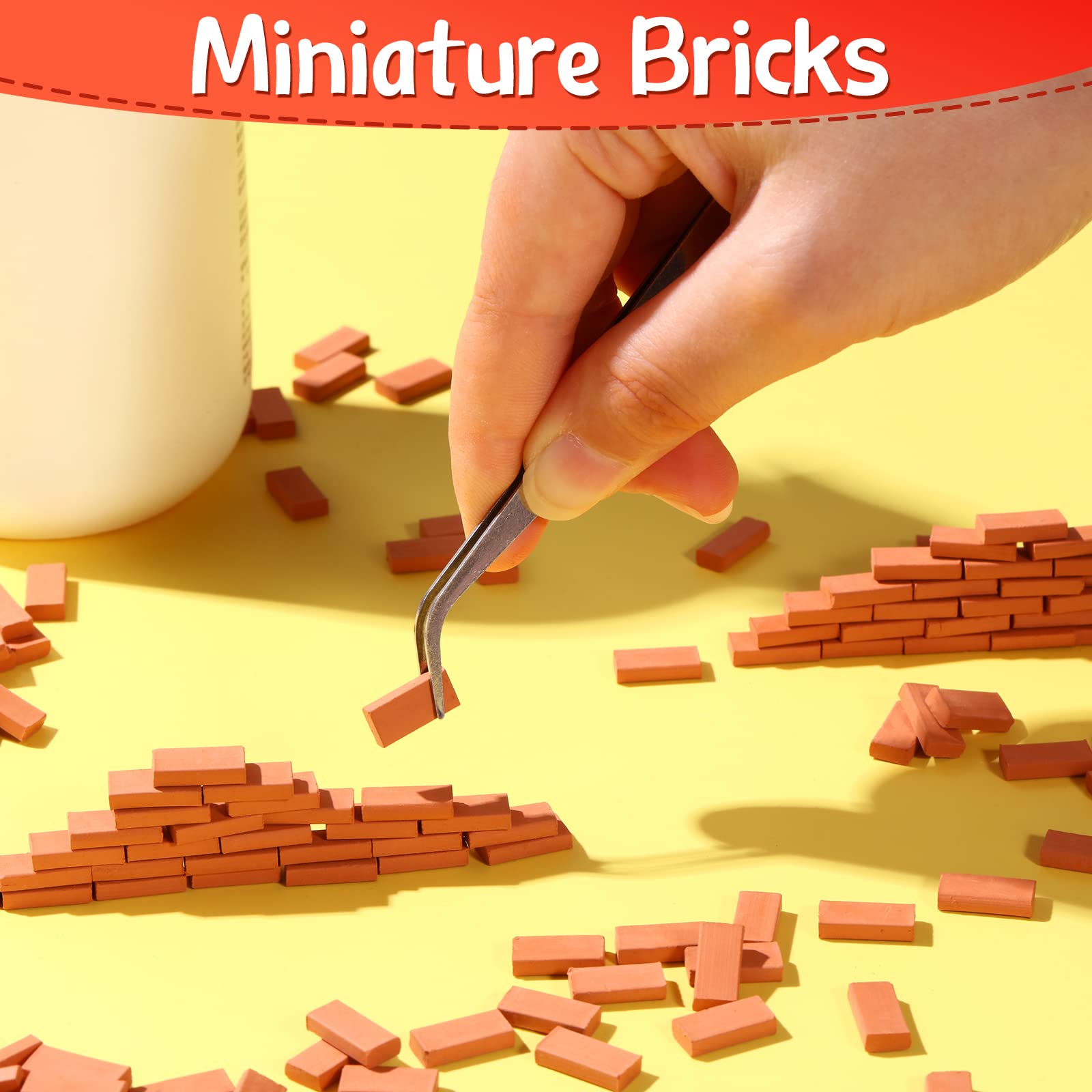 350 Pieces Mini Bricks Tiny Bricks for Landscaping Red Miniature Bricks ...