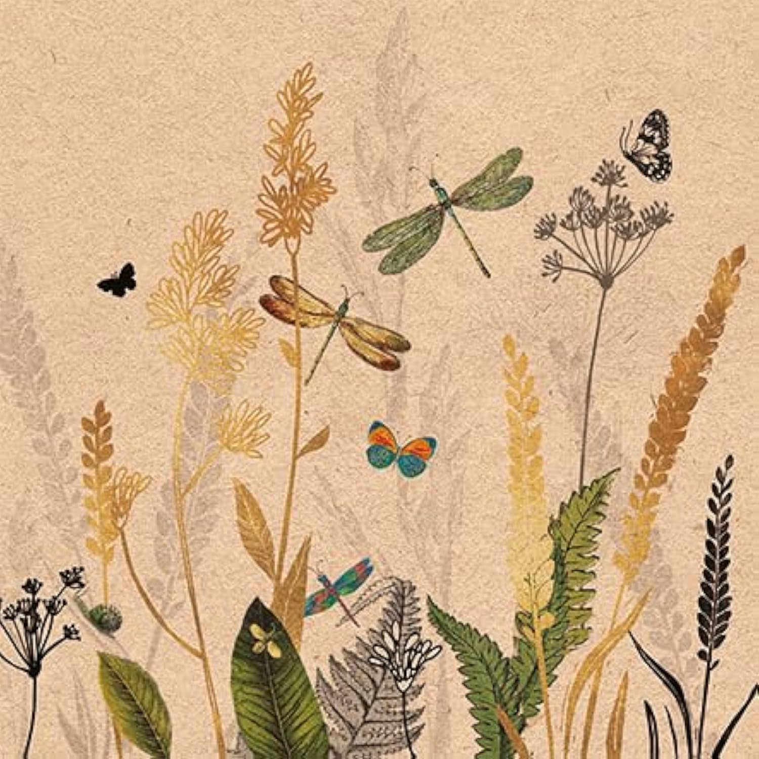 Amazon.com: Generic 20-ct 6.5" Recycled Tan Fall Floral Napkins for ...