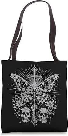 Amazon.com: Emo Y2K Grunge Aesthetic Goth Skull Cross Gothic Butterfly ...