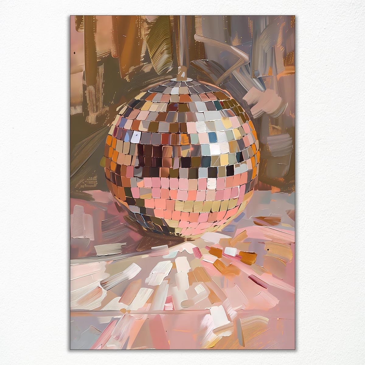 Amazon.com: Neejaold Trendy Disco Ball Canvas Wall Art Funky Girl Disco ...