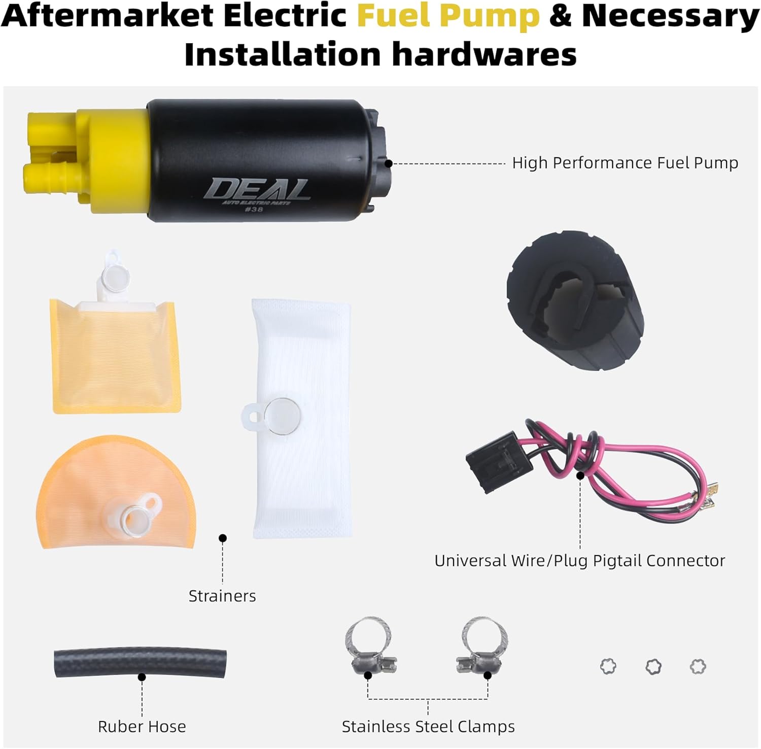 DEAL AUTO ELECTRIC PARTS 1 bomba de combustible eléctrica para E8229 con kit de instalación ...