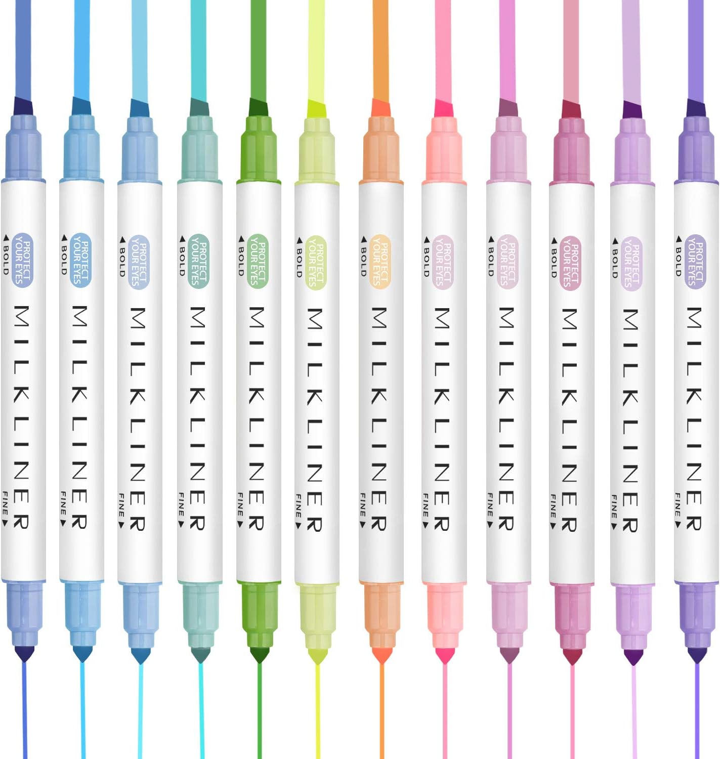 EooUooIP Double Highlighters Pens Assorted Colors,12 Colors Broad and ...